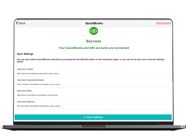 QuickBooks integration for ARI (Auto Repair Software)