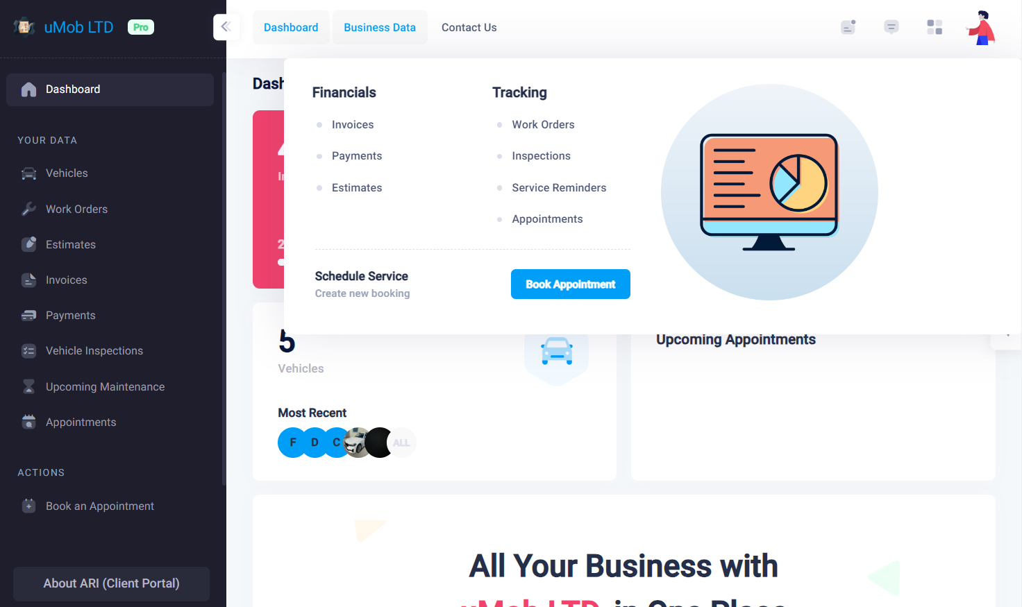 Client Portal For Repair Shop Customers | ARI