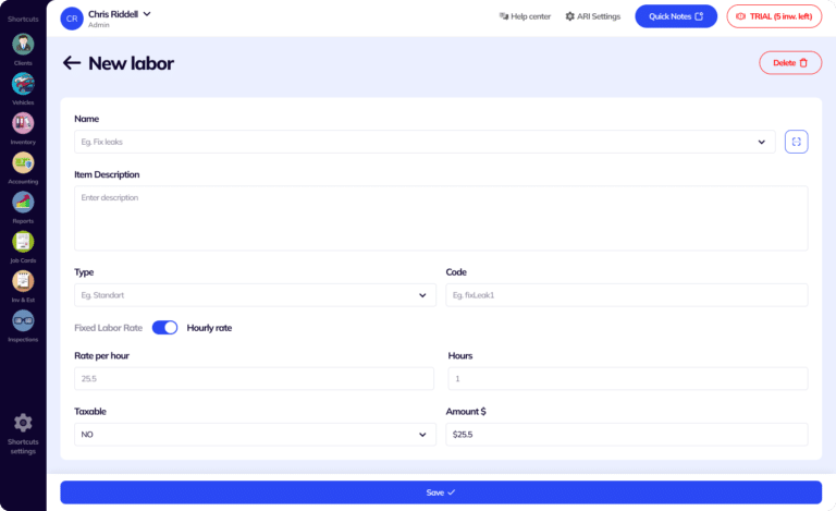 Vehicle Job Cards Work Orders | from reliable Auto Repair Software | ARI